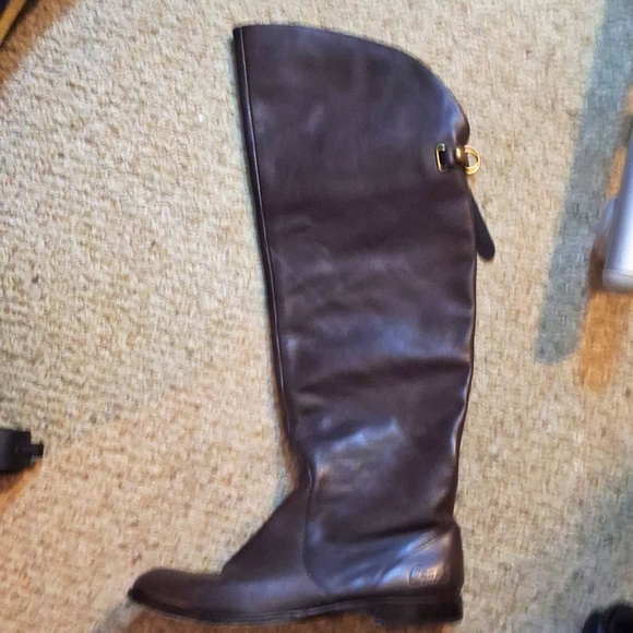 Coach | Shoes | Coach Cheyenne Soft Dark Brown Leather Over The Knee ...